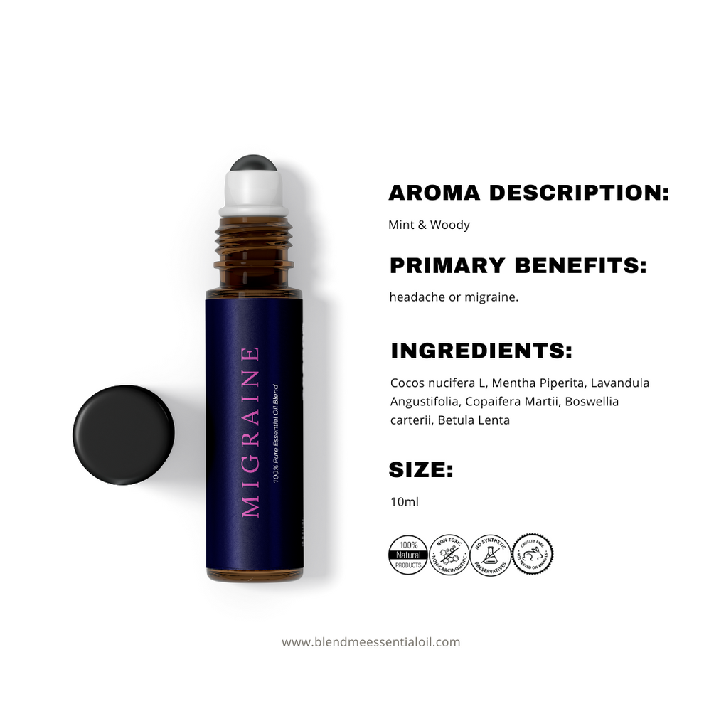 Migraine Relief Roll-On 10ml | Essential Oil Blend – BlendME & Oils®
